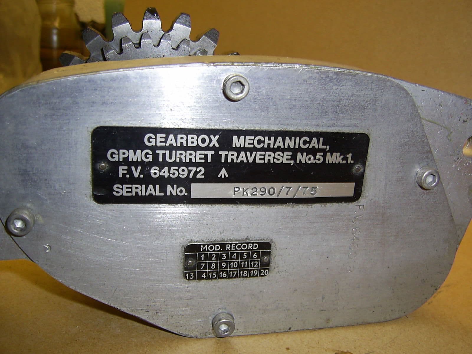 FV432 GPMG turret Traverse gearbox