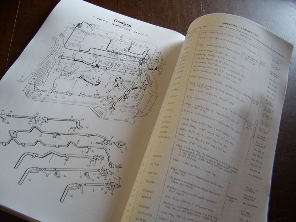 Gardner 6LX-6LXB Parts list Illustrated
