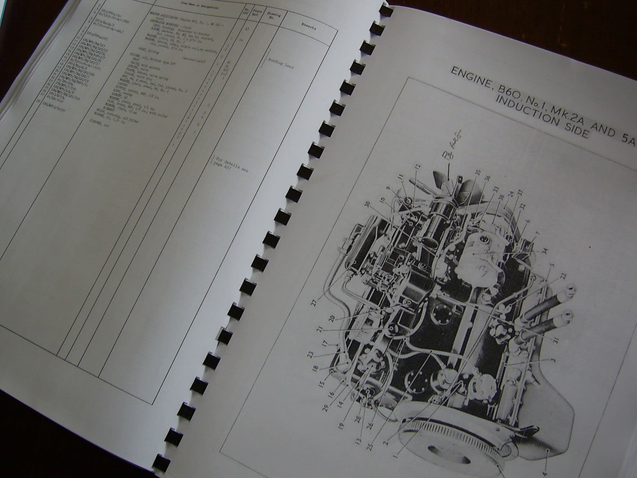 Humber 1 ton Armoured & GS Parts list B60 Engine
