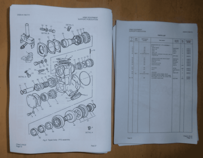 Leyland DAF 4 ton 4x4 GS All variants Illustrated parts list