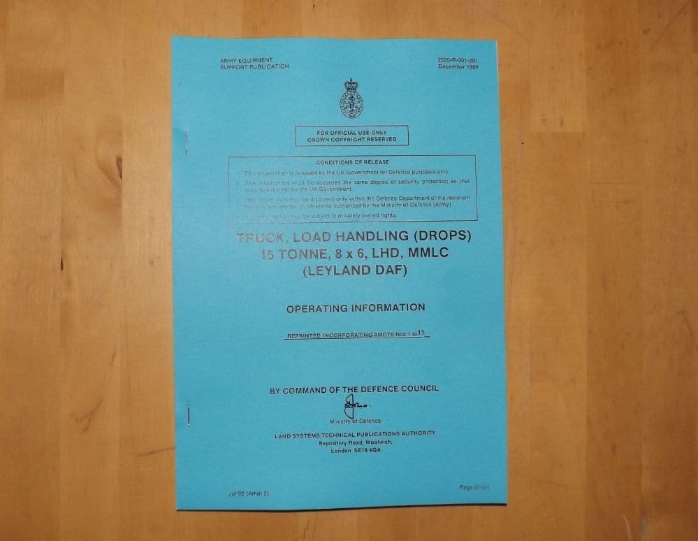 Leyland DAF Drops 15 tonne 8x6 LHD MMLC Operating Information