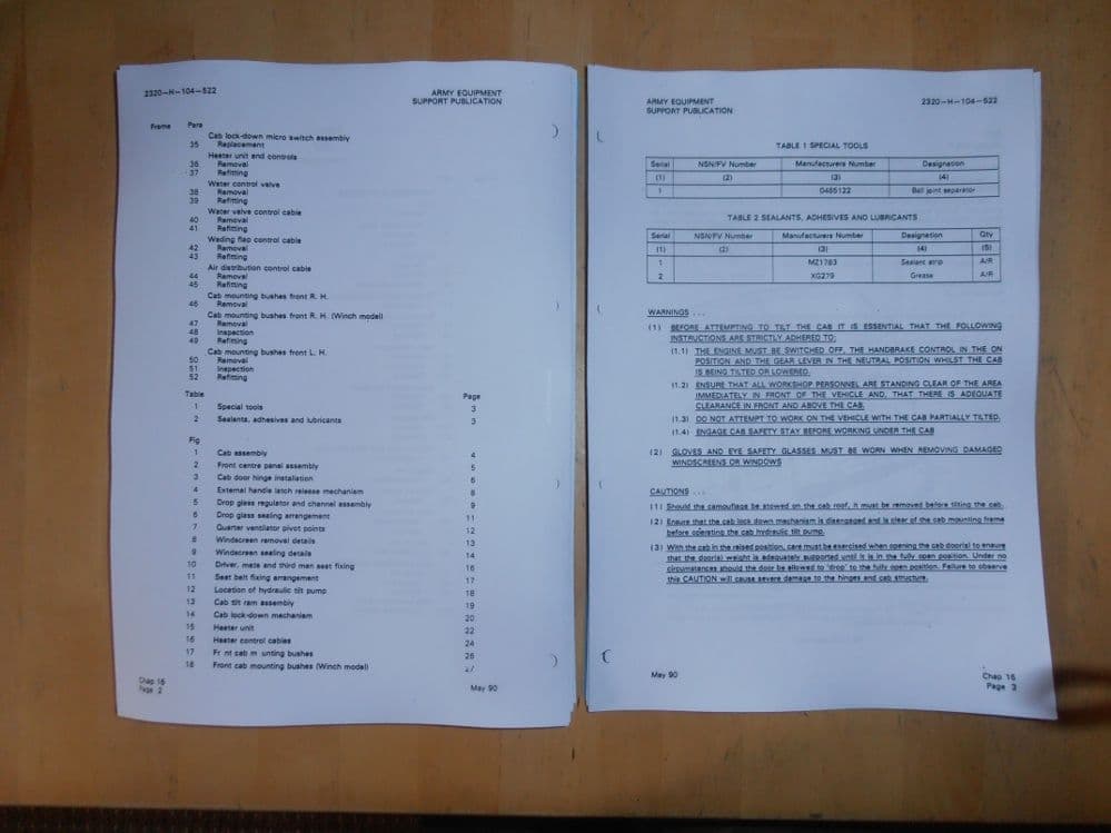 Leyland DAF 4 tonne GS lorry Repair instructions