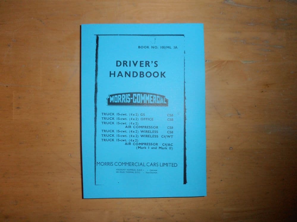 Morris Commercial Drivers Handbook CS8 C4/WT C4/AC