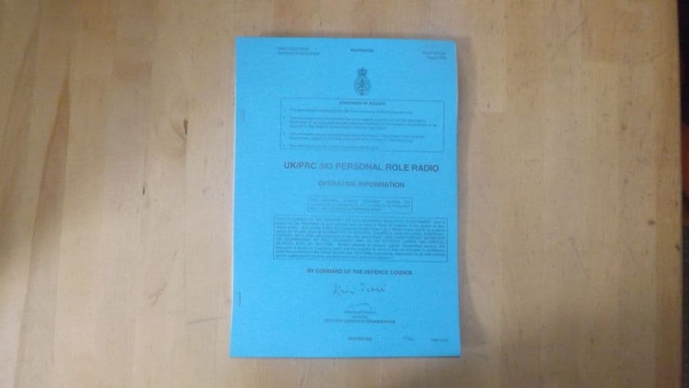 PRC 343 Personal Role Radio Operating Information