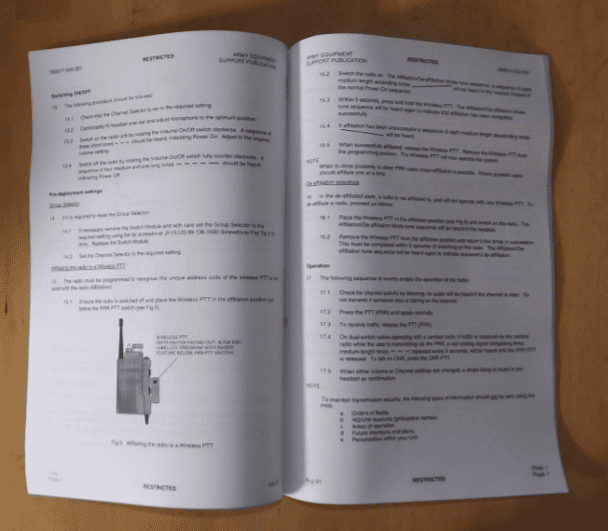 PRC 343 Personal Role Radio Operating Information