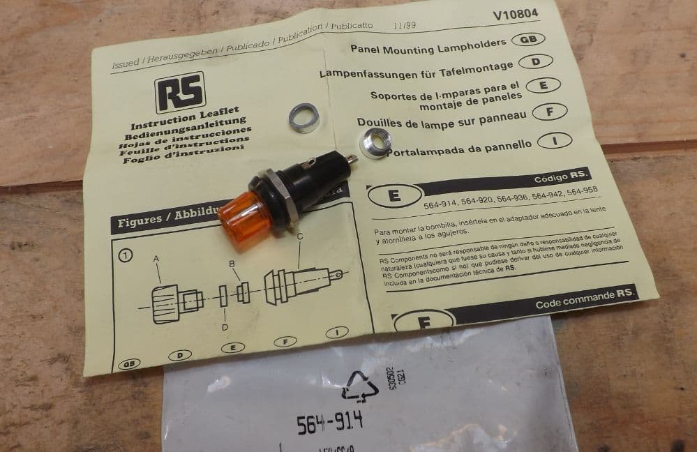 RS Panel mount Lamp holder