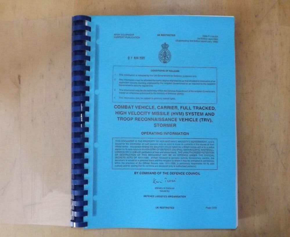 Stormer HVM TRV Full tracked combat vehicle Operating Information