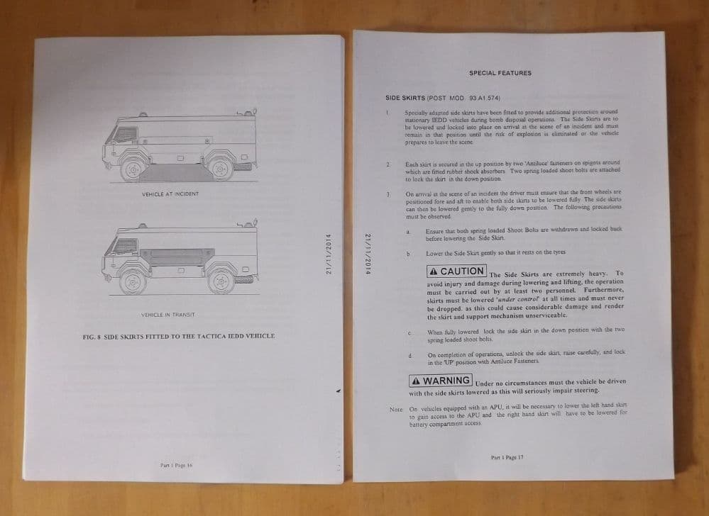 Tactica Van IEDD 4x4 Operating Information