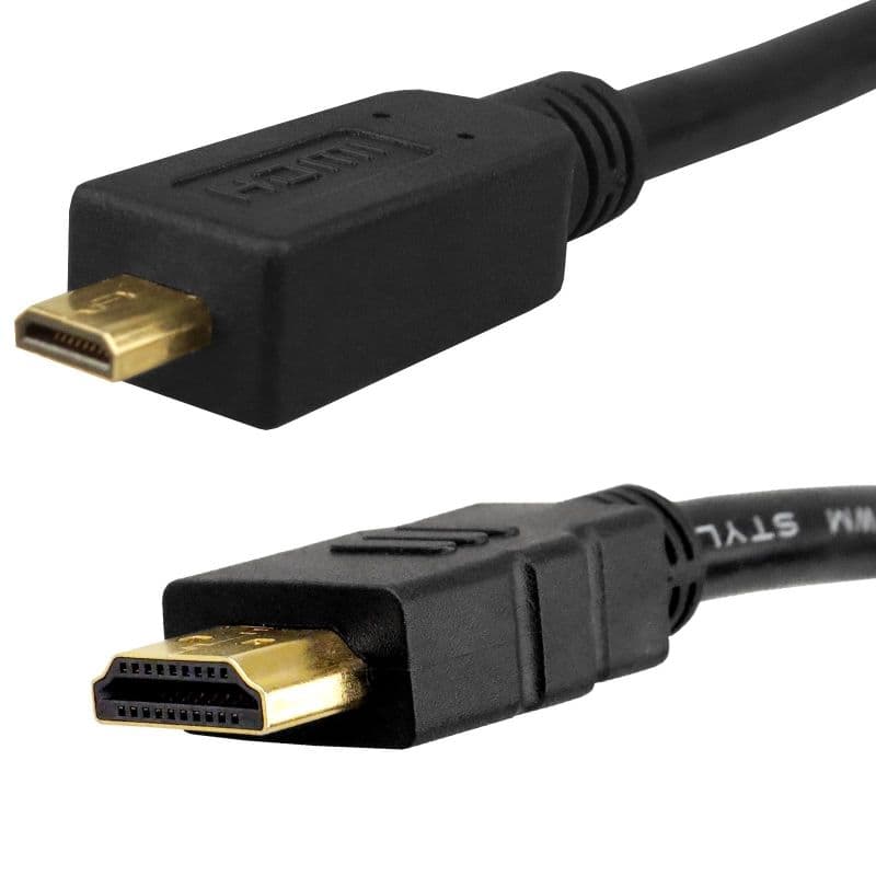 1 8 M Gold Plated High Speed Micro Mini HDMI V14 1080p 3D Male to Male ...