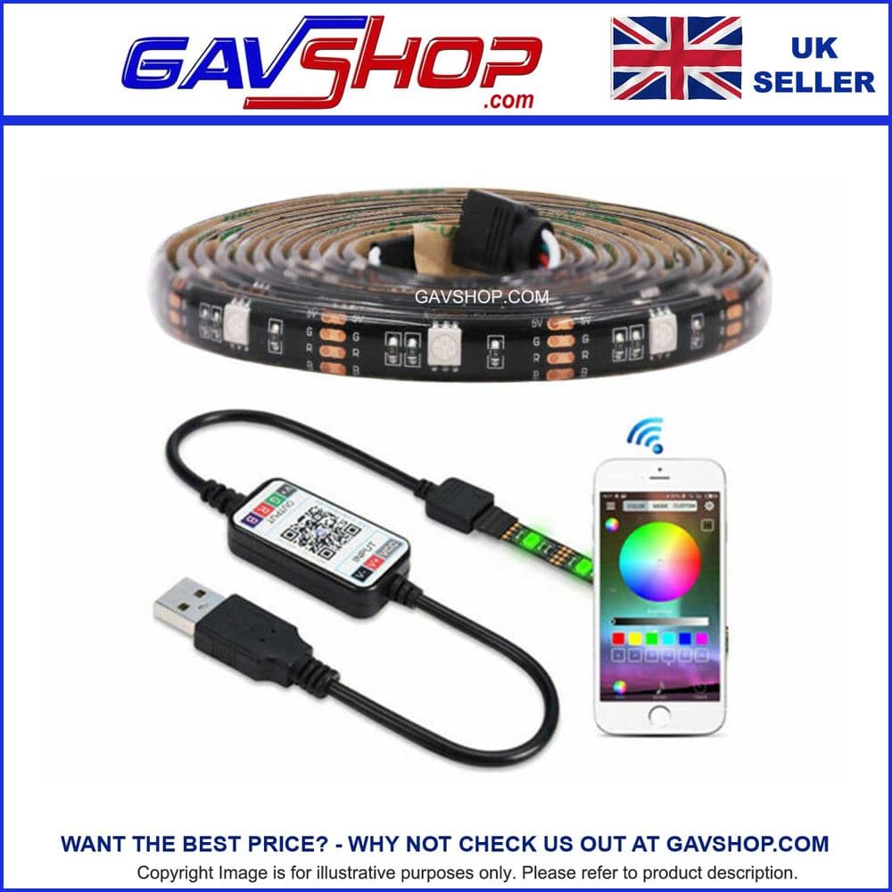 1m LED RGB IP65 TAPE with Mobile APP Control LED Strip Light & Flexible ...