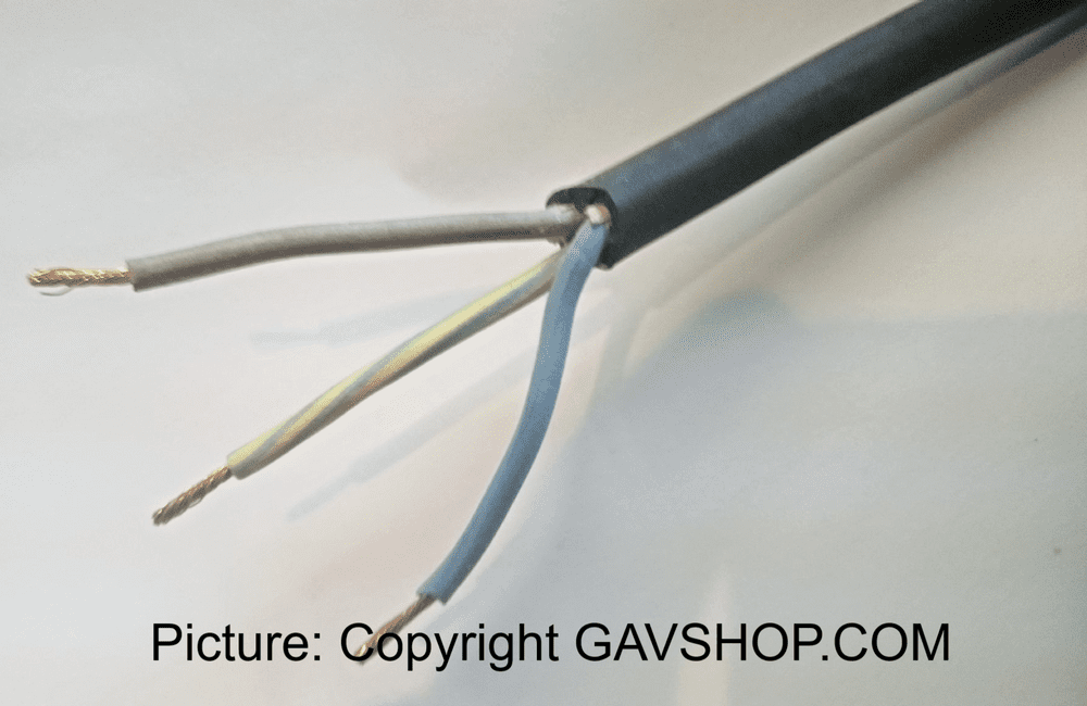 3 Core Tough Rubber 1 5mm Mains Flex Cable Sold by the Meter