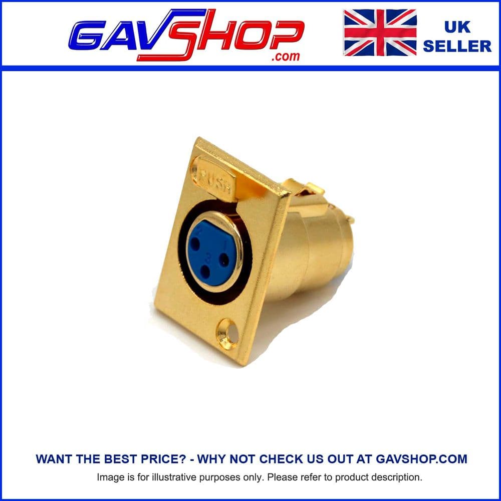 3 Pin XLR Female Chassis Socket with Gold Plated Contacts and Solder ...