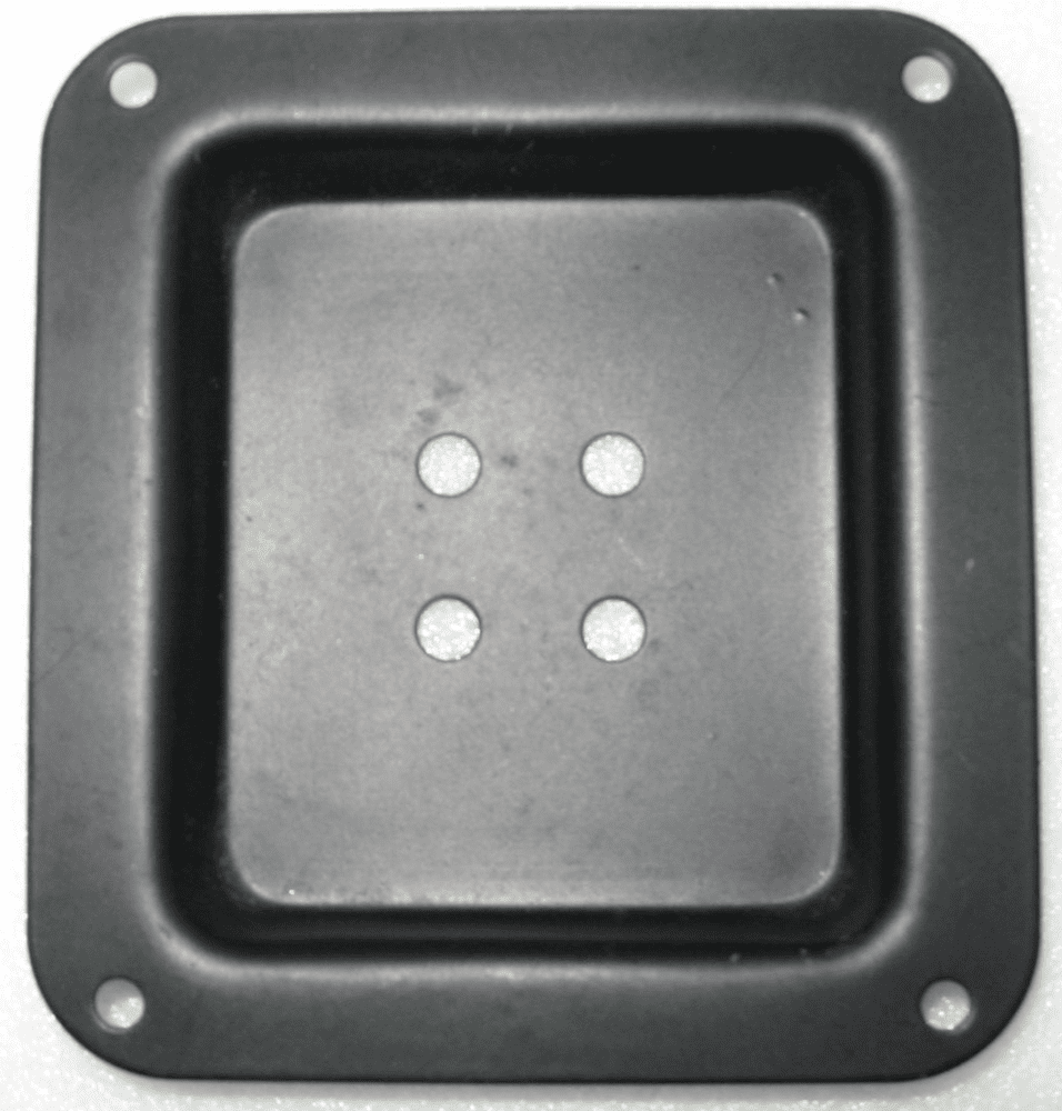 4 Hole Phono RCA Fight Case Metal Resess Dish Plate 11cm x 10cm