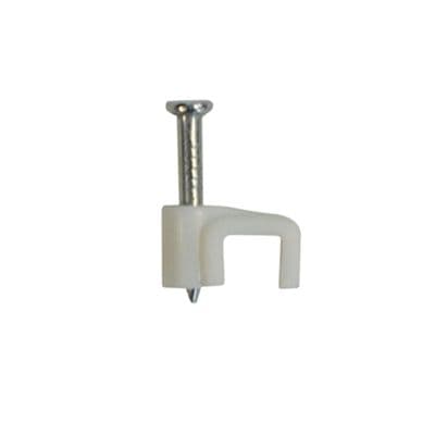 4mm Flat White Cable Clips 20 Pack - E834AA