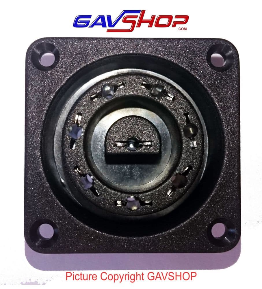 Black Bulgin 250V 6A AC 8 Pin Chassis Socket - BIN001