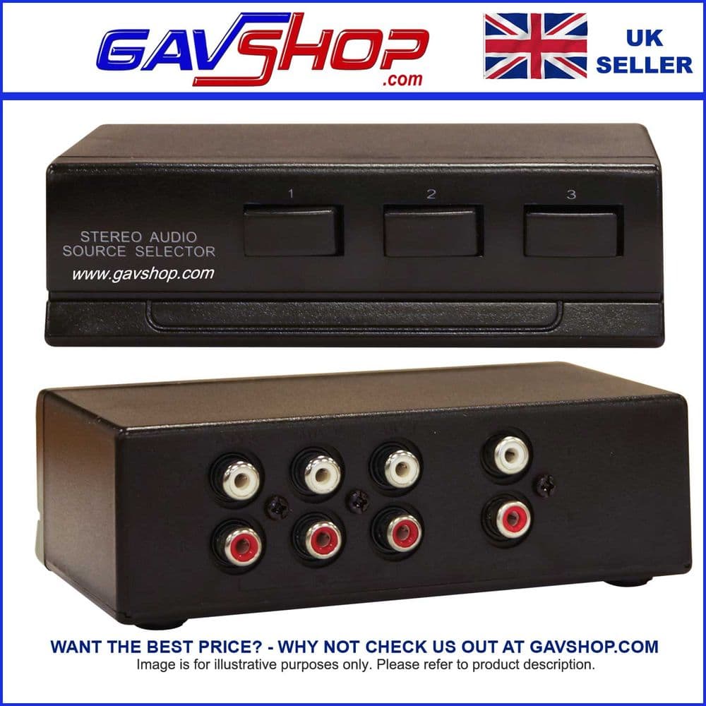 Compact 3 way Stereo CD/AUX switch for added inputs A097JC