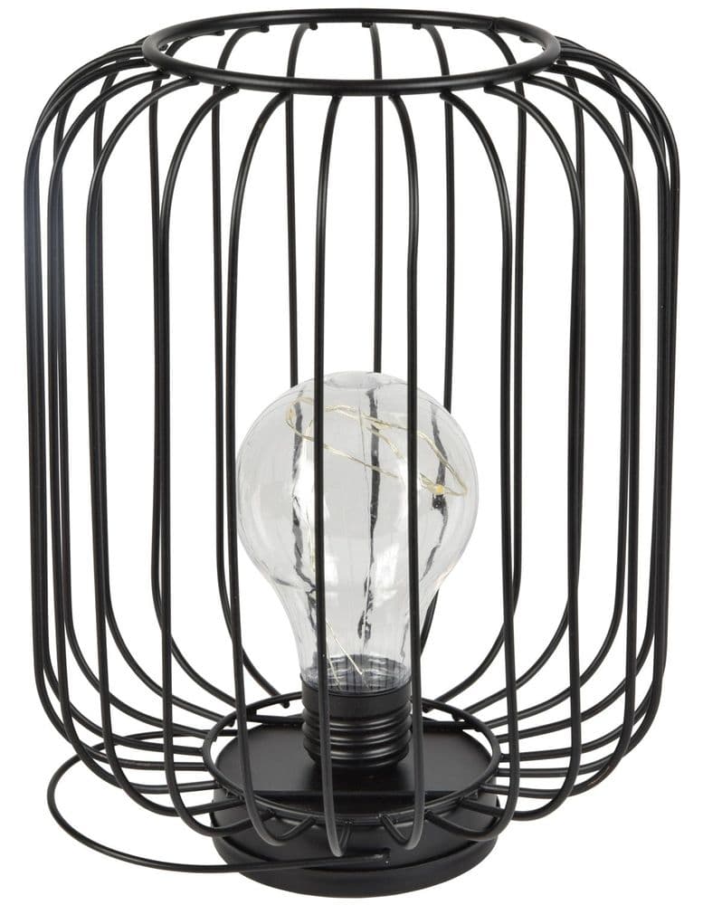 Lyyt Black Decorative Cage LED Light with Copper Wire Bulb