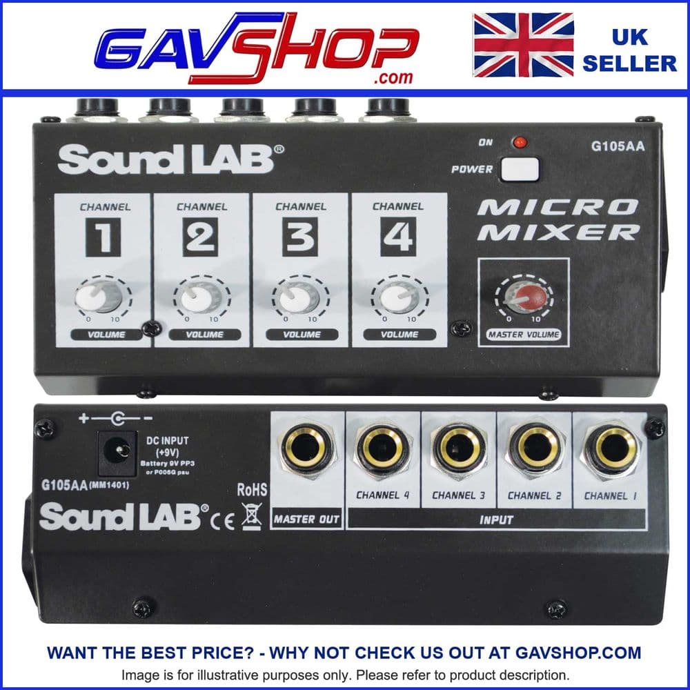 Soundlab 4 Channel Mono Microphone Mixer G105AA