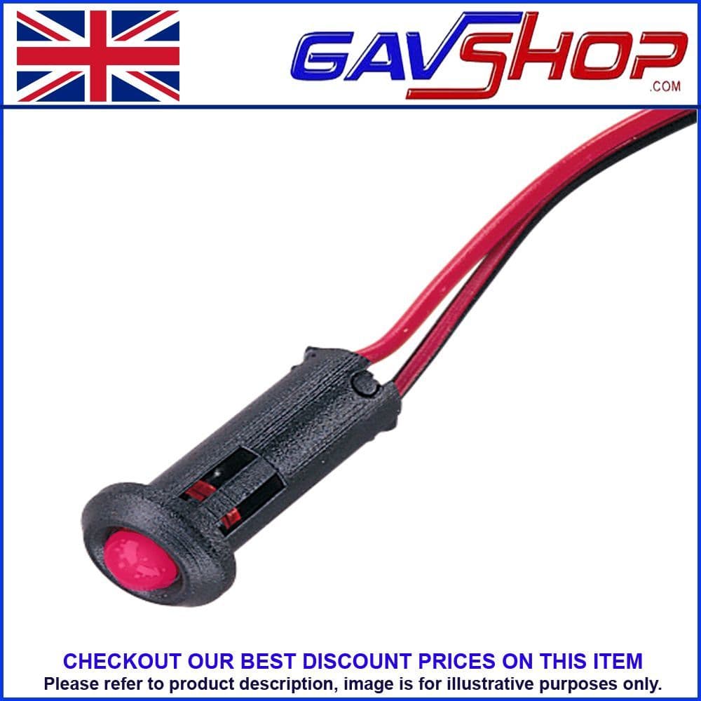 STATIC Red 12V LED Light with 1 5m Lead and Car Alarm Warning Sticker ...