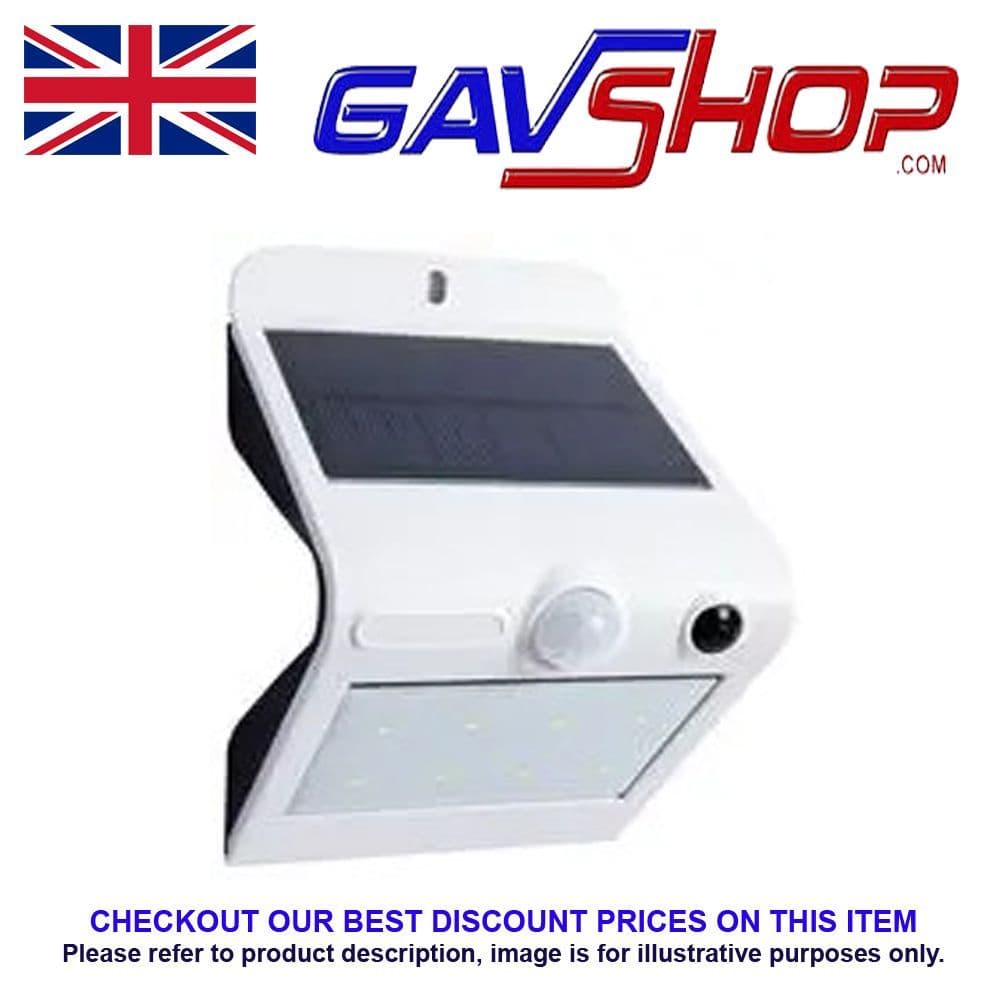 White IP65 Outdoor Solar LED Security Wall Light with PIR Sensor