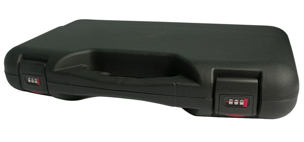 LARGE ABS PLASTIC PISTOL CASE WITH COMBINATION LOCKS 50 X 30 X 8 5CM