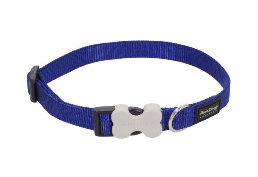 Growler Pets - Red Dingo Plain Dark Blue Dog Collar