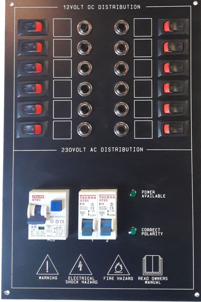 AC/DC PANEL 12 WAY CB/SW PLUS RCD & 2 MCBS
