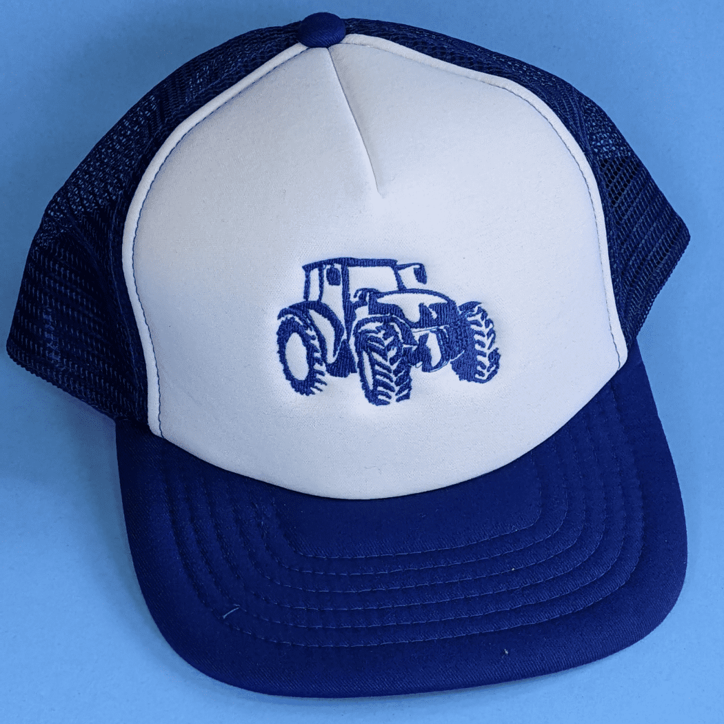 kids tractor trucker hat Royal Blue