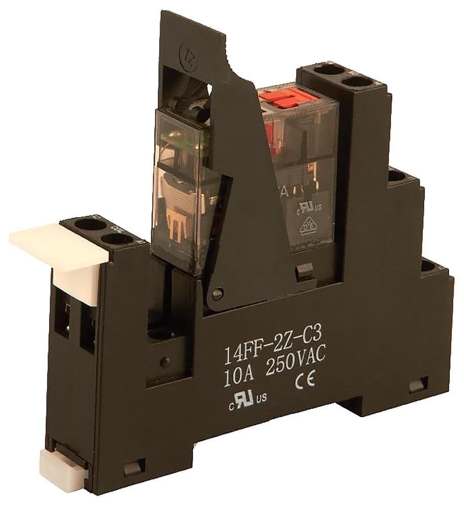 HONGFA - 2RMTFL-24A - Double Pole Interface DIN Rail Relay Module with ...