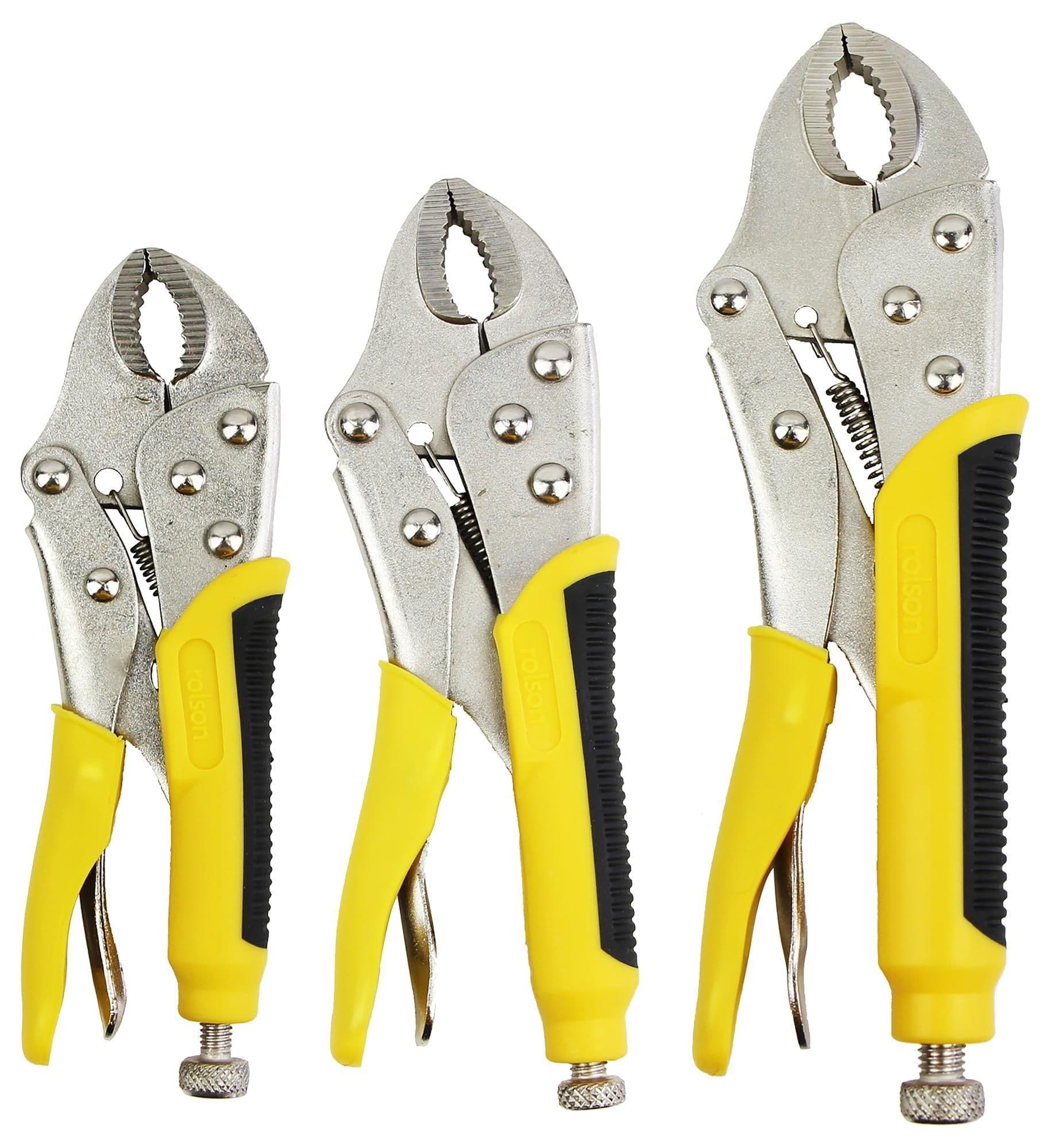 ROLSON TOOLS - 18741 - Curved Jaw Locking Pliers Set 3 Piece