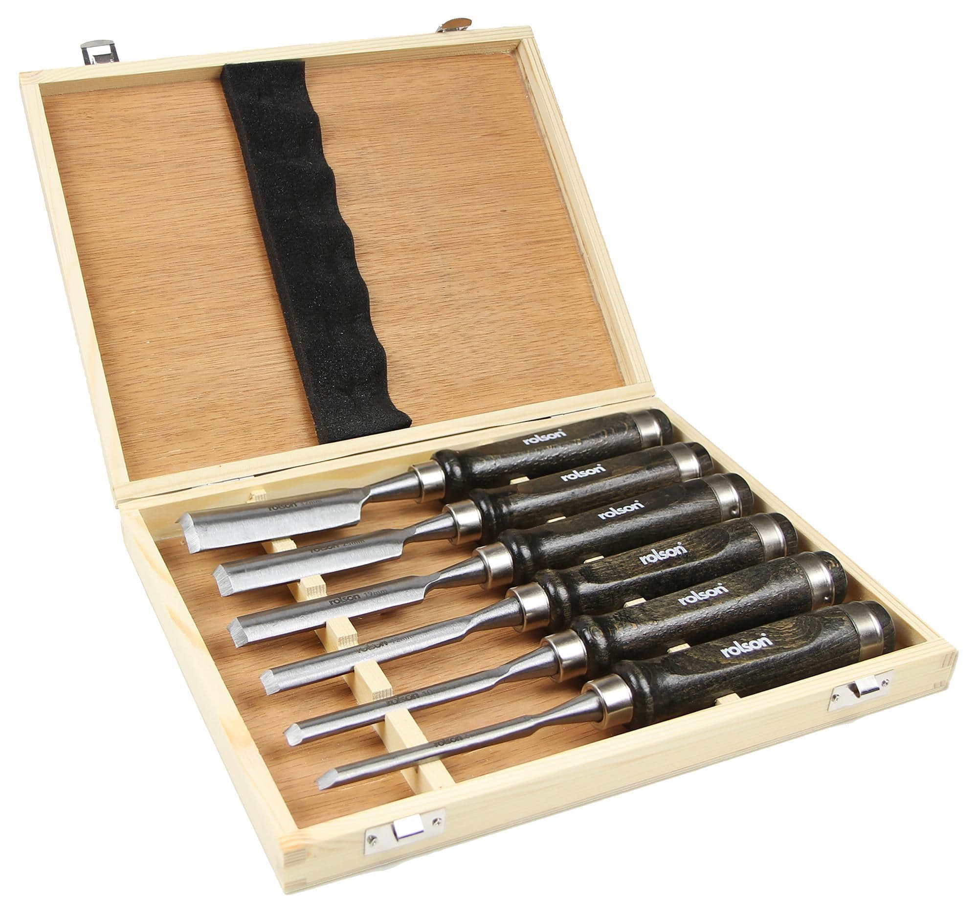 ROLSON TOOLS - 56120 - Carving Chisels with Walnut Handles 6 Piece