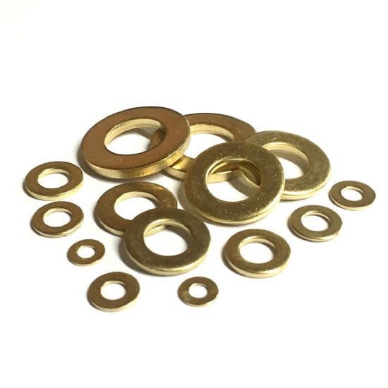 10BA Flat Washers - Brass