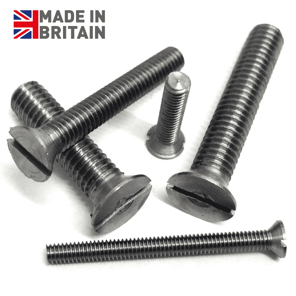 3BA x 1/2" Slotted Countersunk Screws (BS 57:1951) - Steel