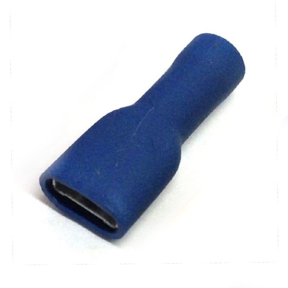 4.8mm Female Spade Fully Insulated Crimp Connectors - Blue