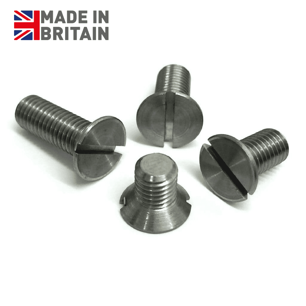 8BA x 3/16" Slotted Countersunk Screws (BS57:1951) - 303 Stainless Steel