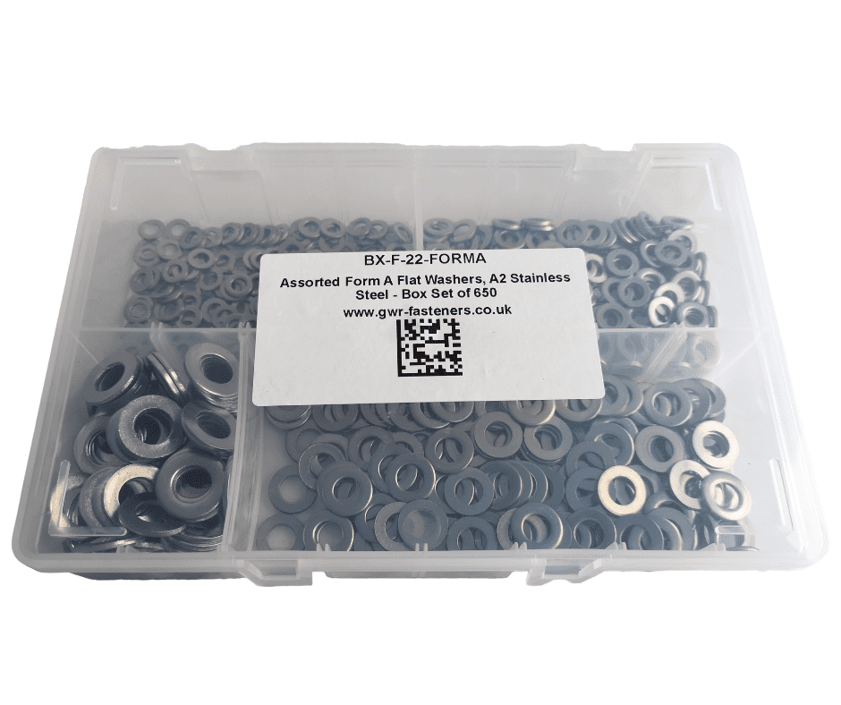 Assorted Form A Flat Washers - A2 Stainless Steel 650pcs
