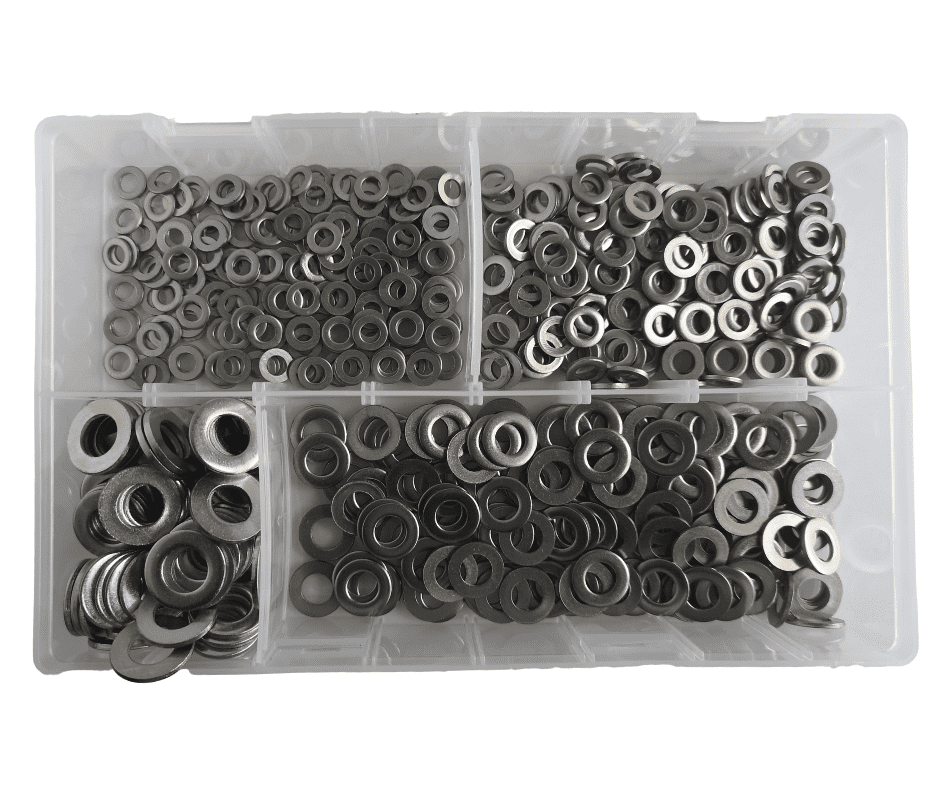 Assorted Form A Flat Washers - A2 Stainless Steel 650pcs