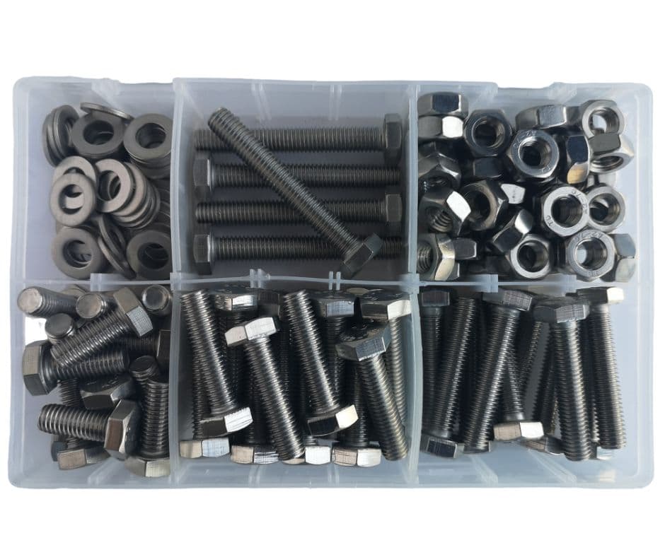 Assorted M10 Setscrews Nuts & Washers - A2 Stainless Steel 150pcs