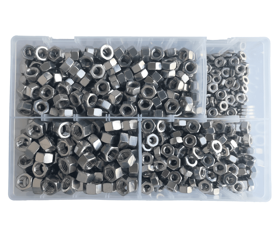 Assorted UNC Full Nuts - A2 Stainless Steel 600pcs