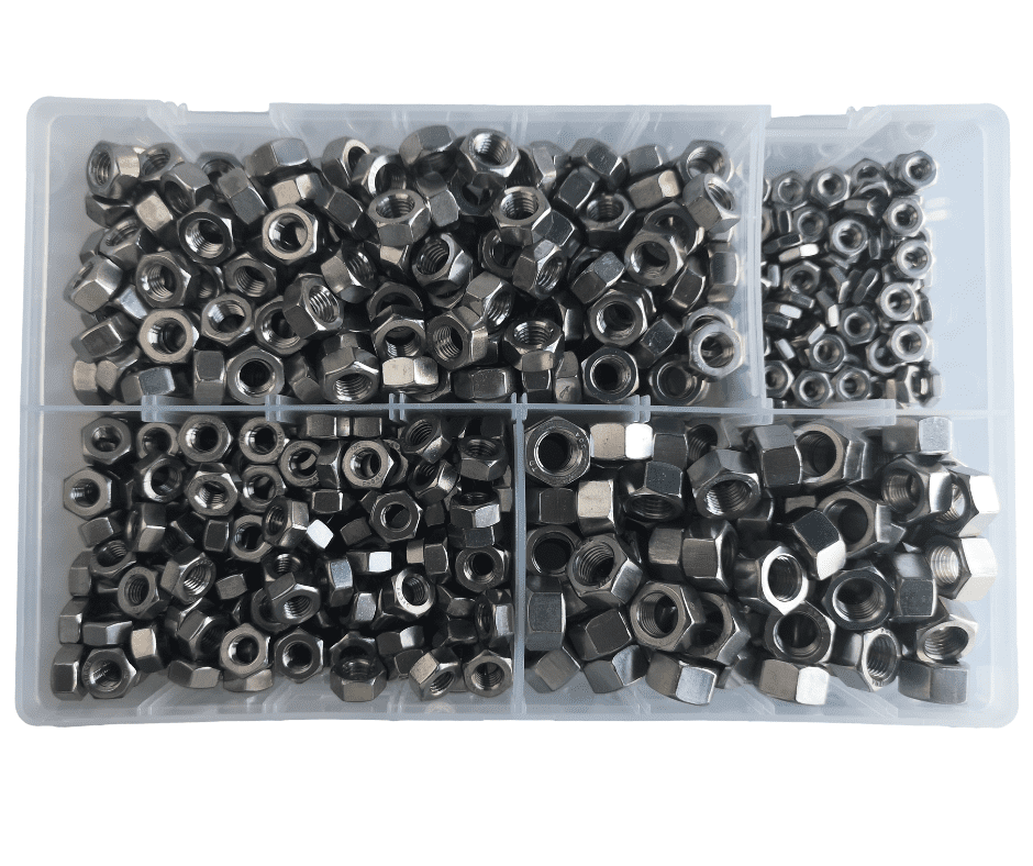 Assorted UNF Full Nuts - A2 Stainless Steel 600pcs