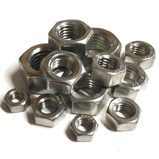 M1.6 Full Nuts (DIN 934) - A2 Stainless Steel