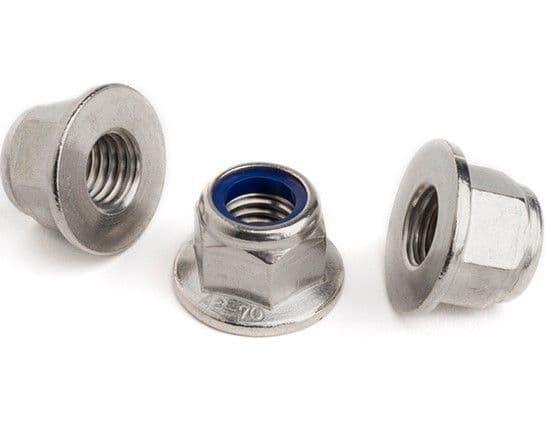 Buy M10 Non-Serrated Nyloc Flange Nuts (DIN 6926) - A2 Stainless Steel