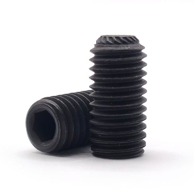 M10 x 16mm Socket Knurled Point Grub Set Screws (ISO 4029) - 14.9 High ...