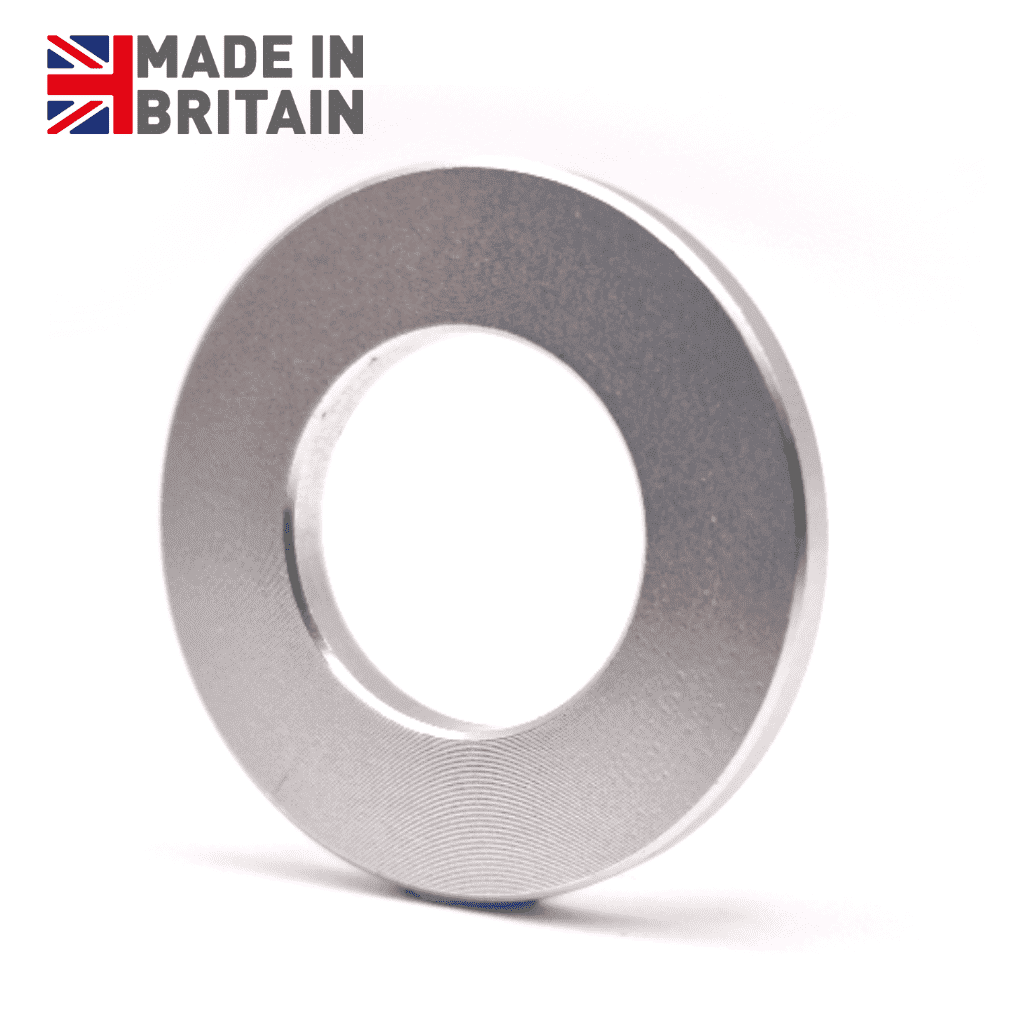 M10 x 20mm O/D Flat Washers - 6082 Aluminium Anodised Silver
