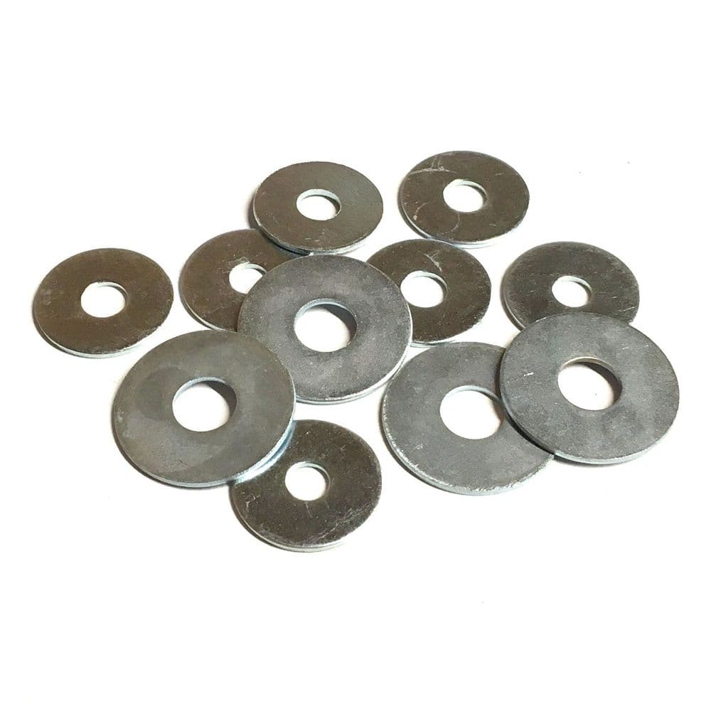 M10 x 30mm Penny Washers - Bright Zinc Plated Steel
