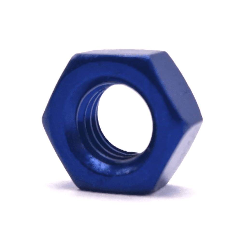 M12 Full Nuts (DIN 934) - Aluminium Anodised Blue