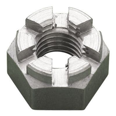 M18 x 1 5mm Fine Pitch Thin Castle Nuts DIN 979 - Steel Gr 4 Self Colour