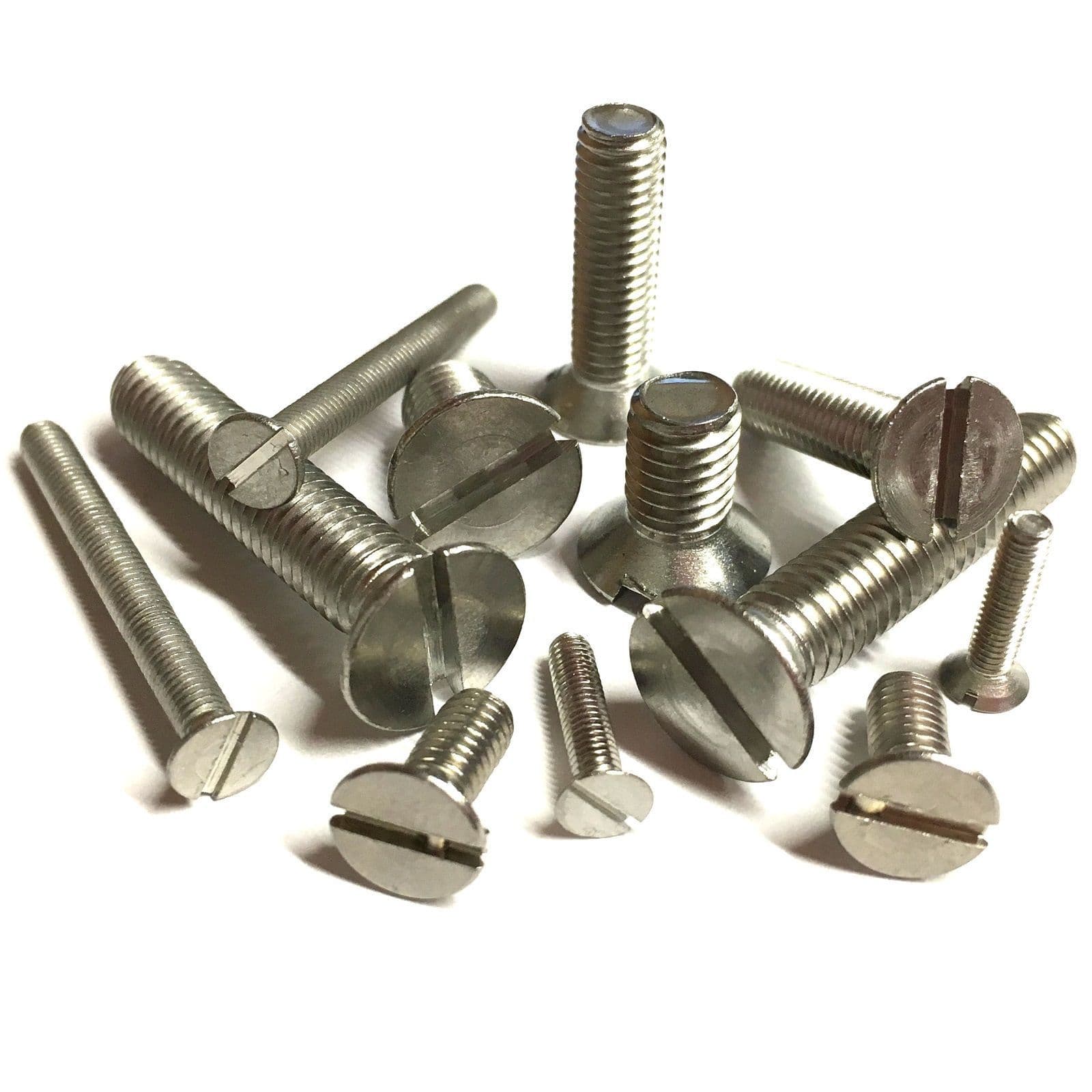 M2 x 10mm Slotted Countersunk Screws DIN 963 - A2 Stainless Steel