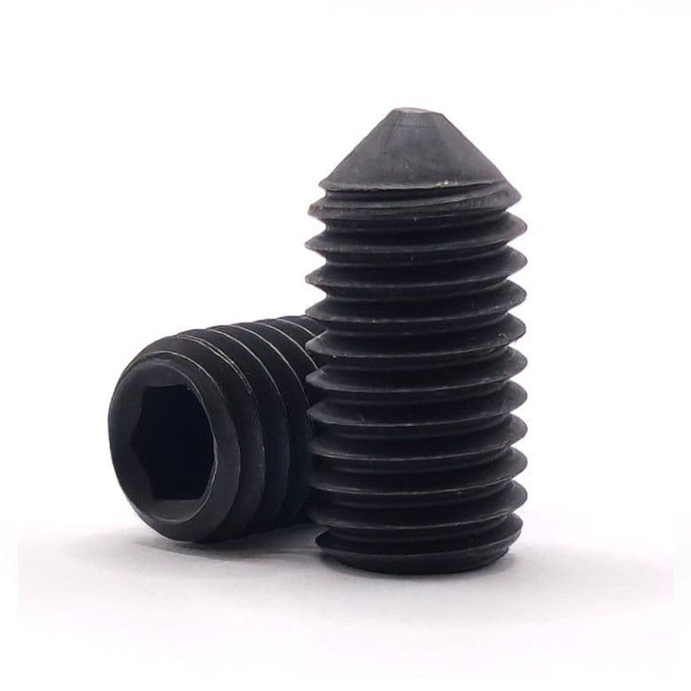 M3 x 8mm Socket Cone Point Grub Screws (DIN 914) - 14.9 High Tensile Steel