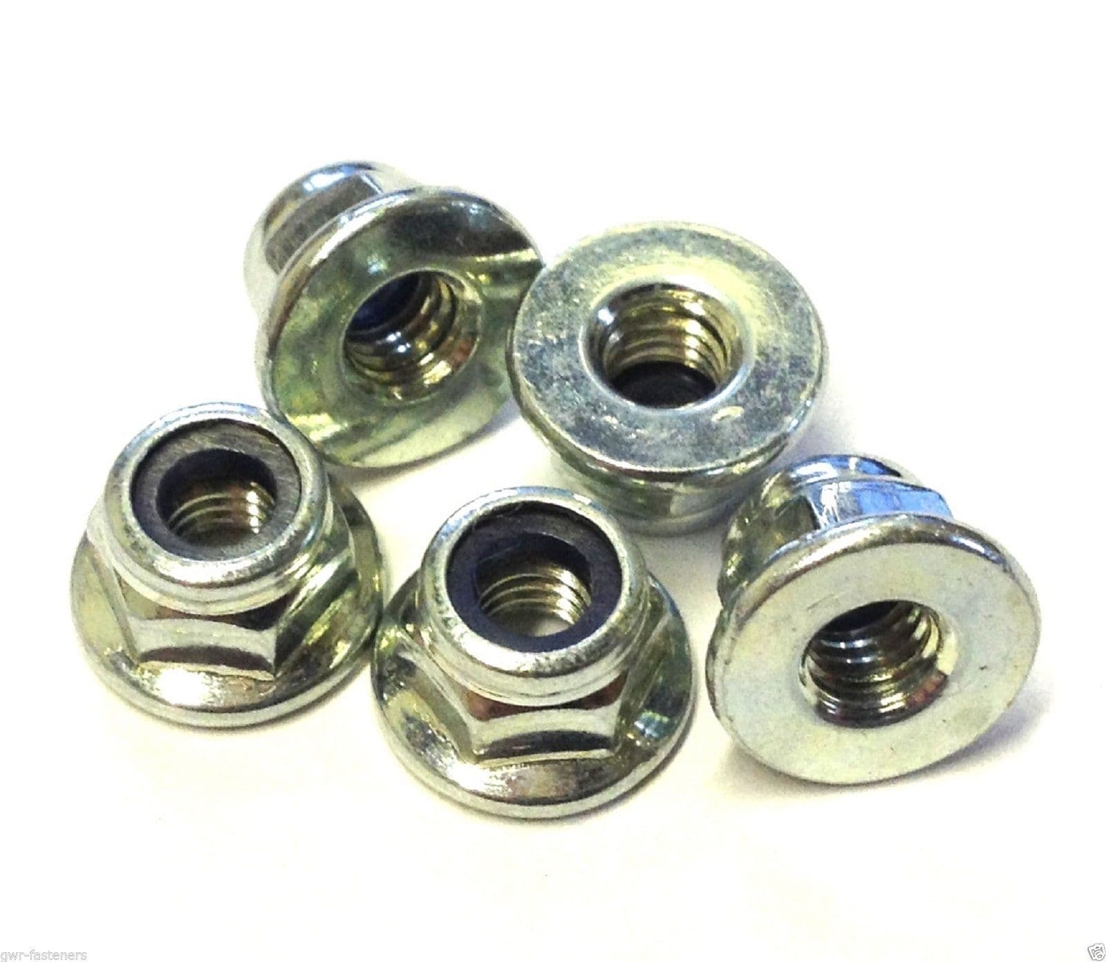 Metric Nyloc Flange Nuts - Bright Zinc Plated Steel